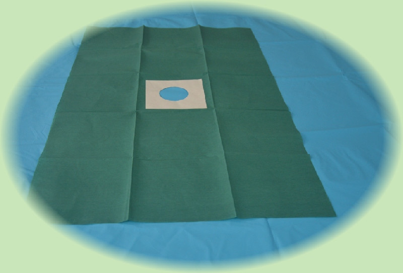 Green Medical Adhesive Disposable Fenestrated Drape For Hospital Clinic ...
